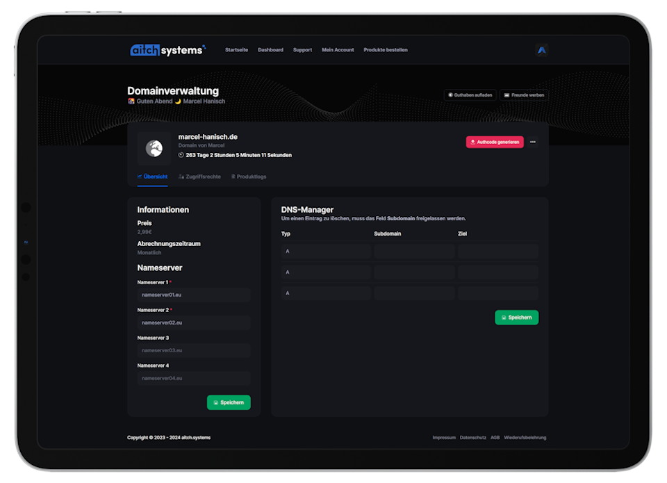 Startseite • aitch.systems