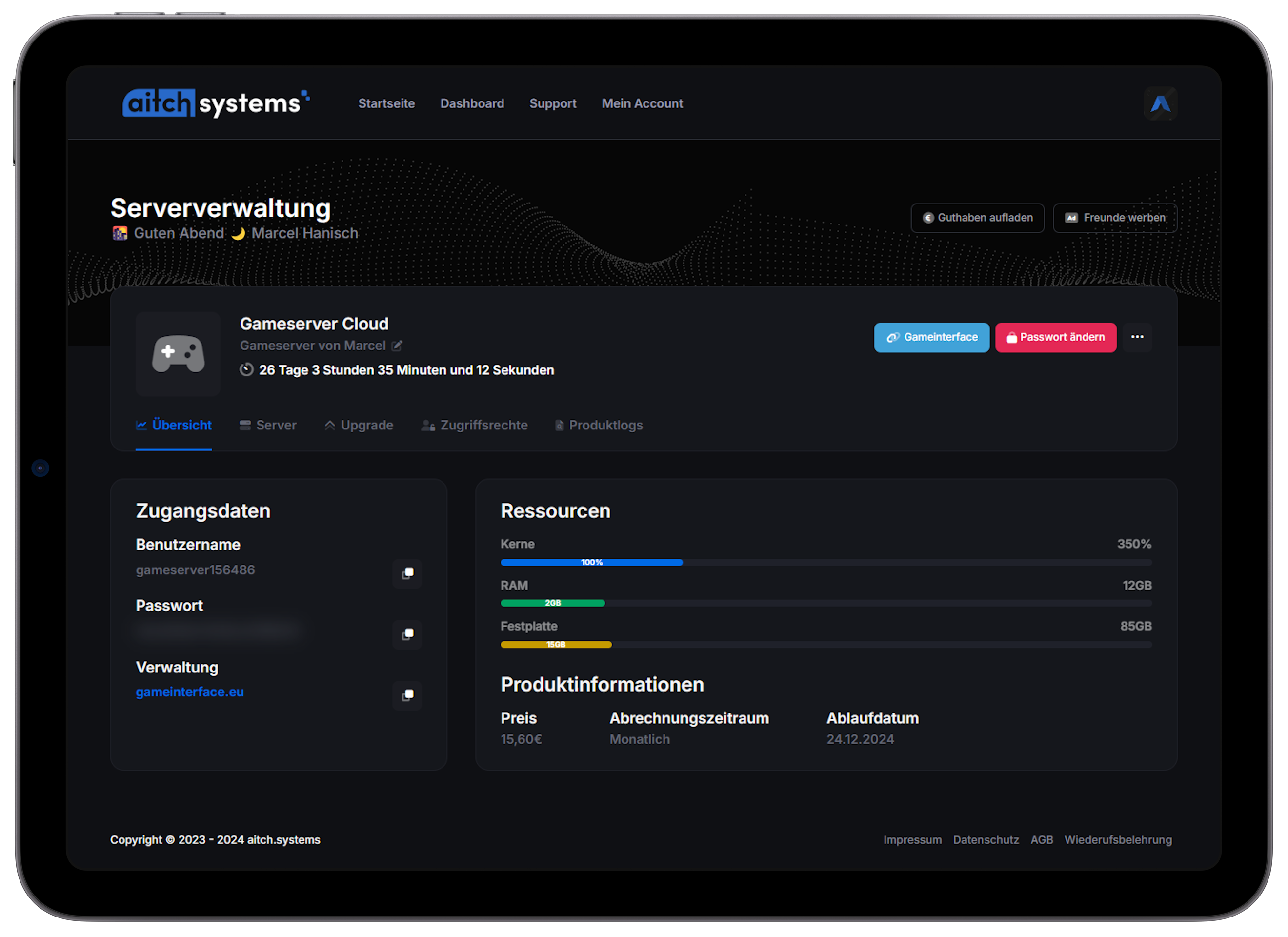 Gameserver bestellen • aitch.systems